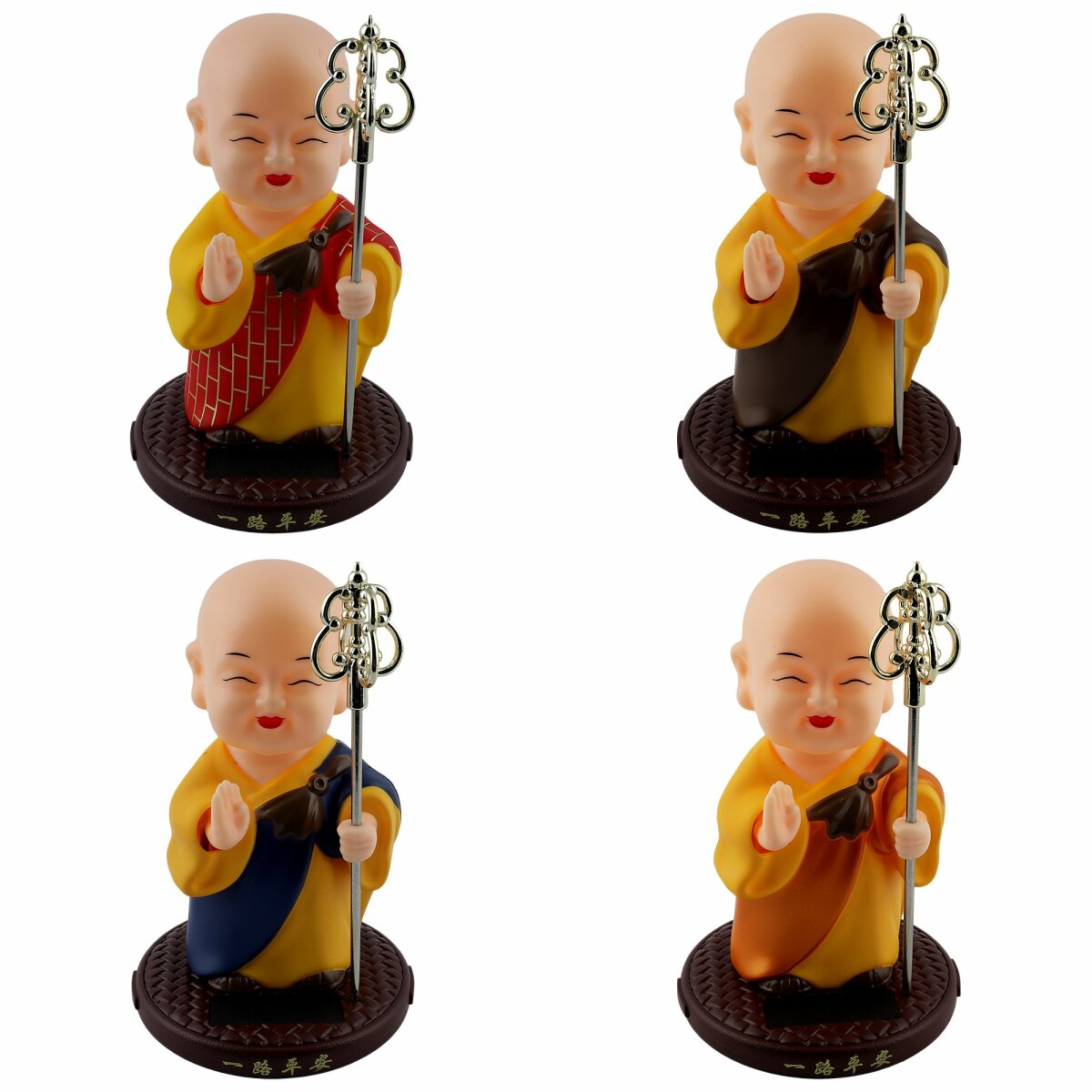 Solar wobble figure Buddha standing monk fittings wobble head solar f ...